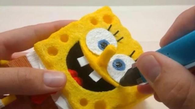 3D打印笔到底有多厉害?牛人手一挥,海绵小孩瞬间登场!