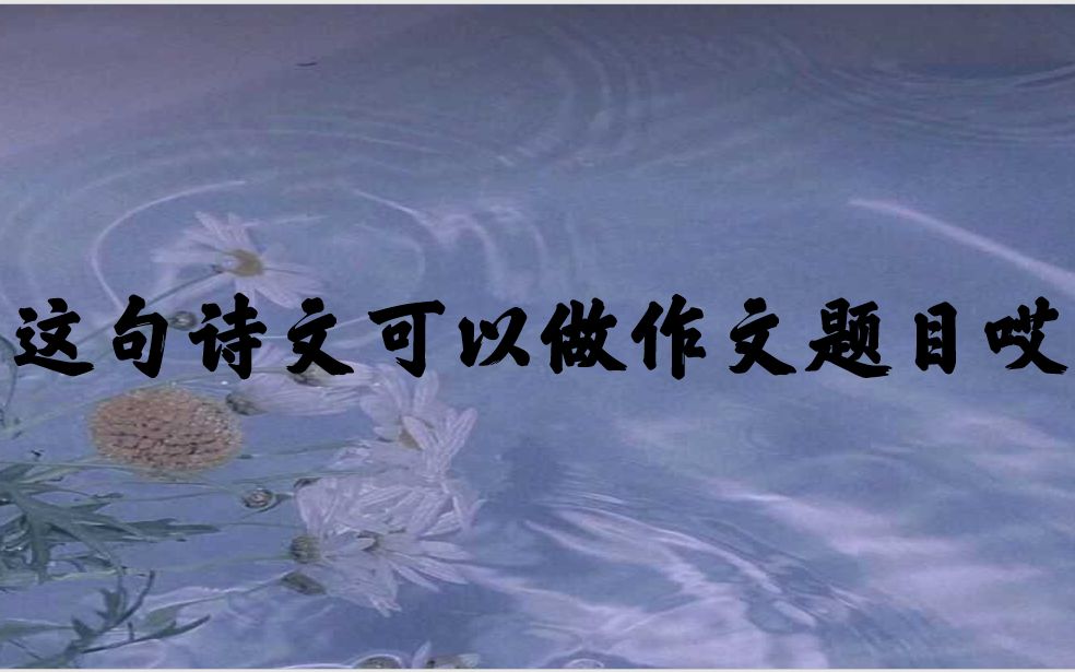 这句诗文可以做作文题目哎