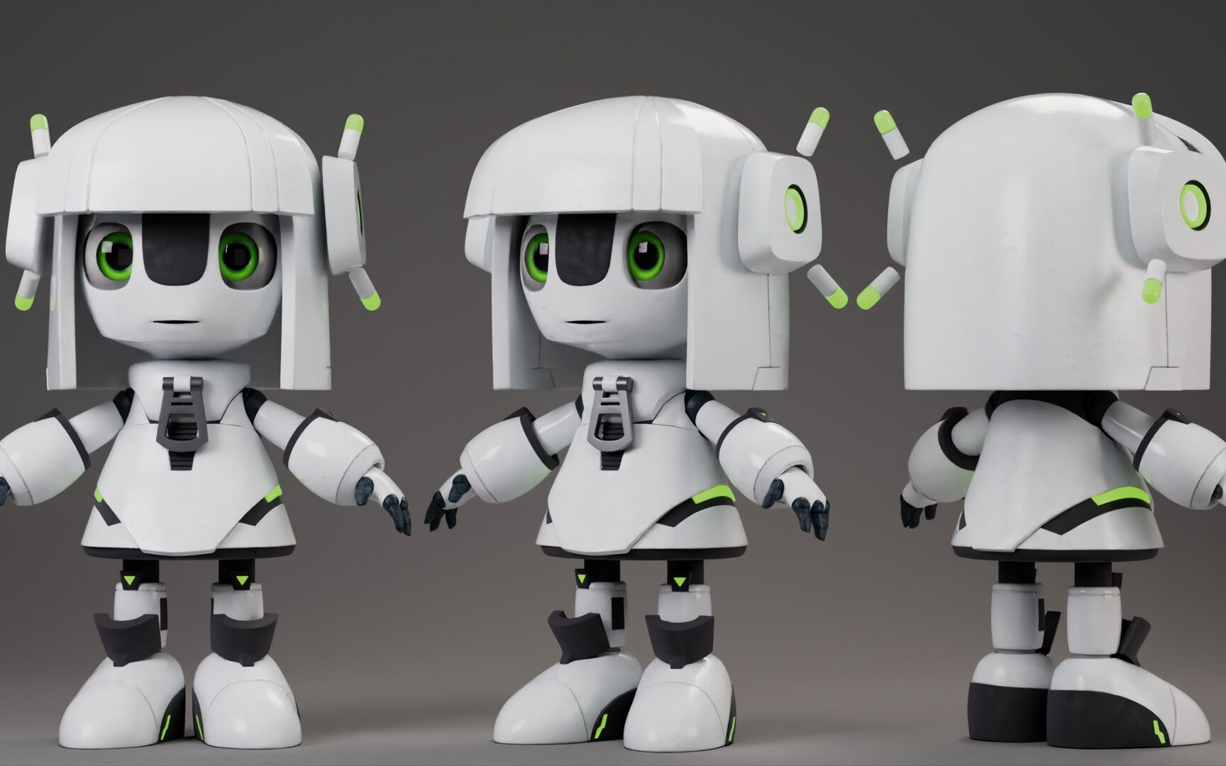 丑萌丑萌的卡通“机器人”3D模型,Maya机器人建模