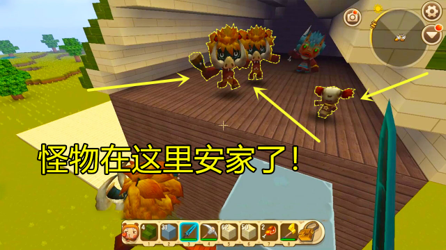 迷你世界:果果每天听到怪物吼叫!欣赏风景时,原来躲在屋檐