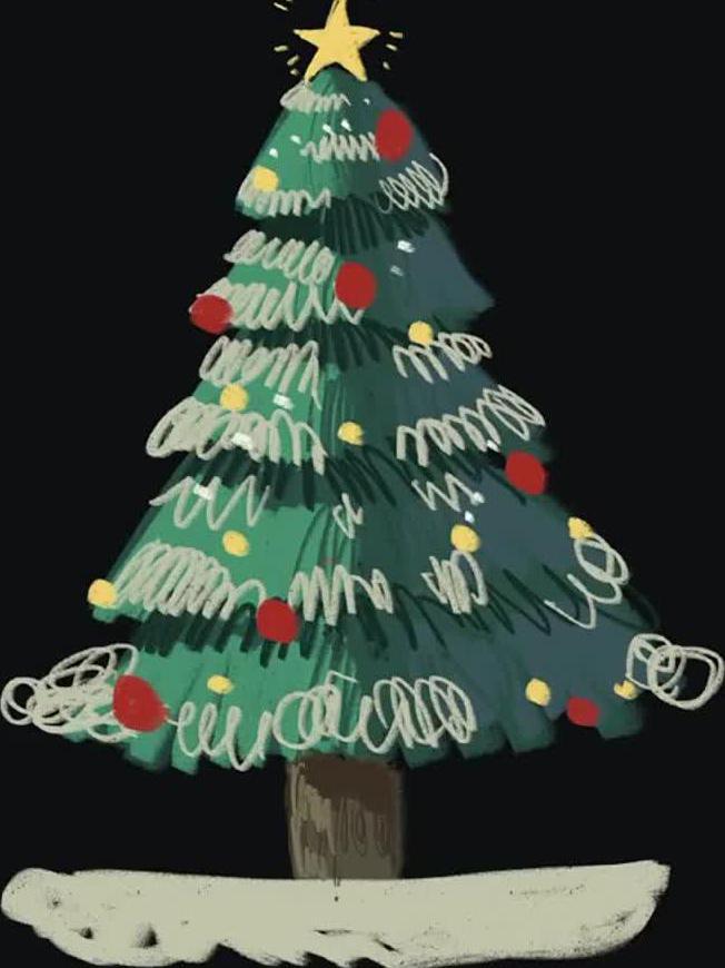 快艾特你的宝贝给你画圣诞树手绘圣诞树画画艾特你的好朋友给你画...