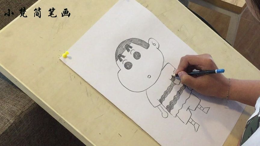 可爱的蜡笔小新简笔画,轻轻松松就画完了,你学会了吗