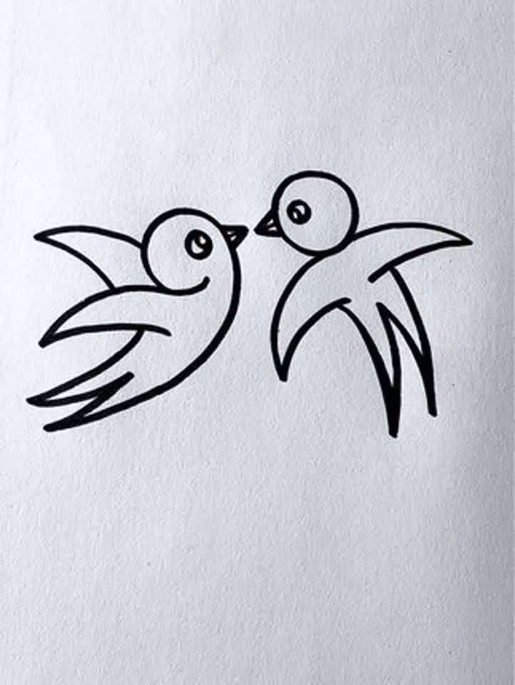 用数字90画小燕子,超级简单、跟我学起来吧#亲子简笔画 #儿童简笔画 ...