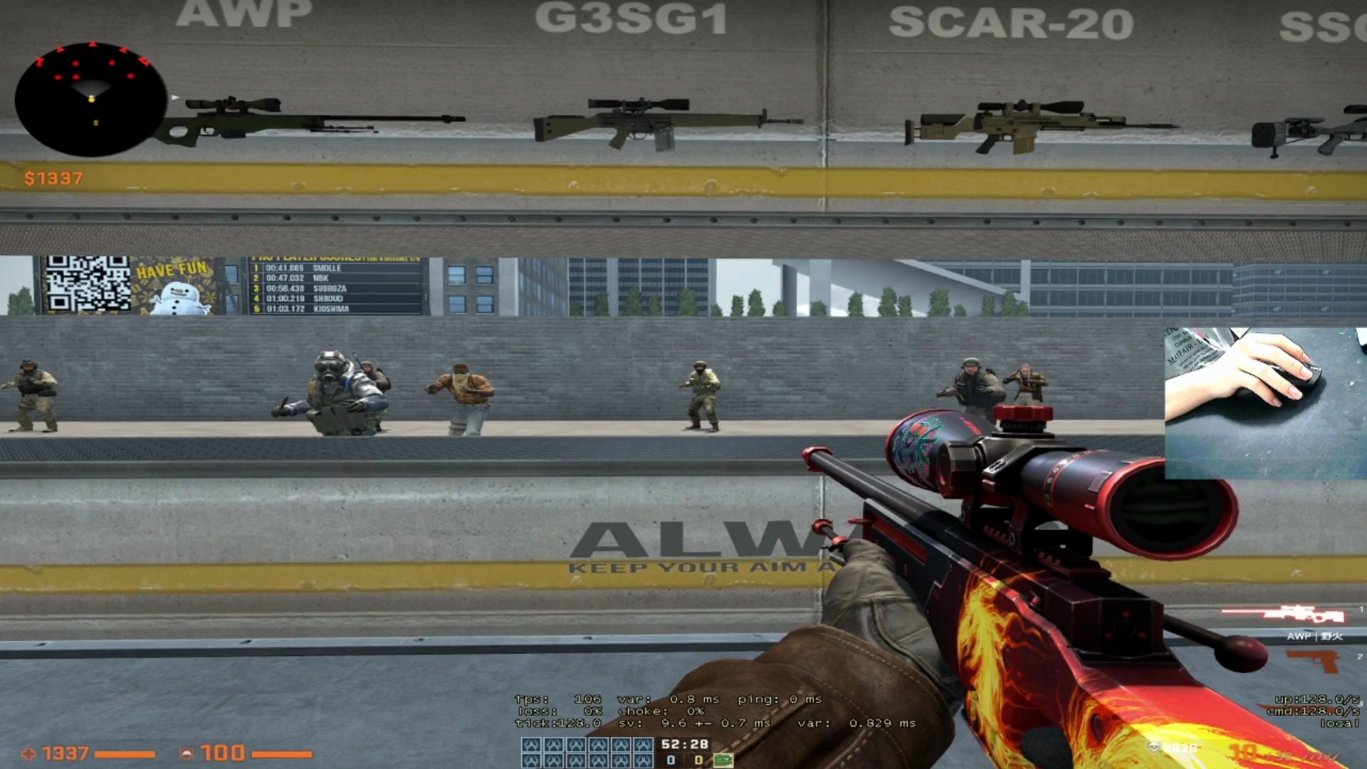 [csgo]废物狙击player教你们怎么练习狙击!