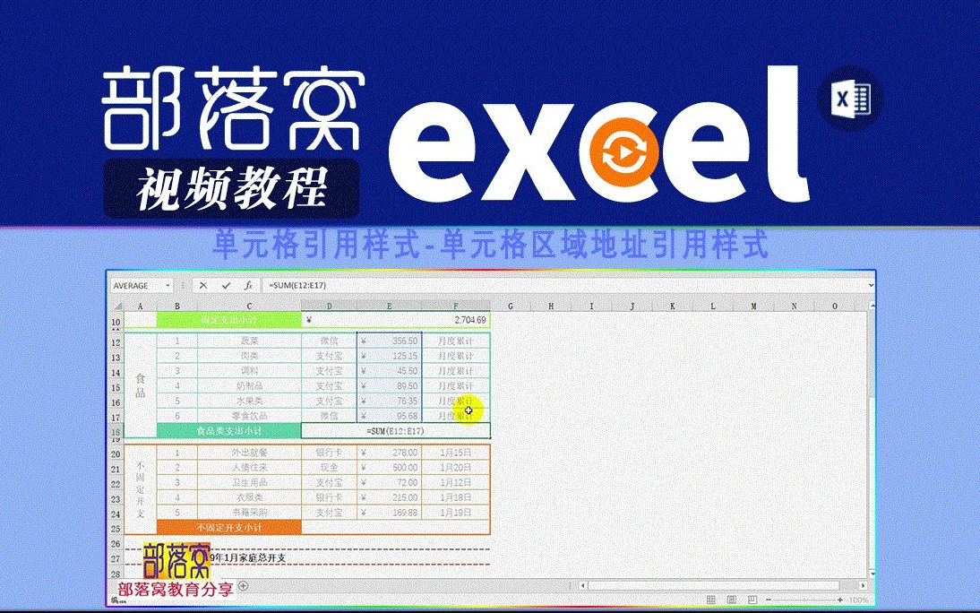 excel单元格引用样式视频:单元格区域地址引用样式