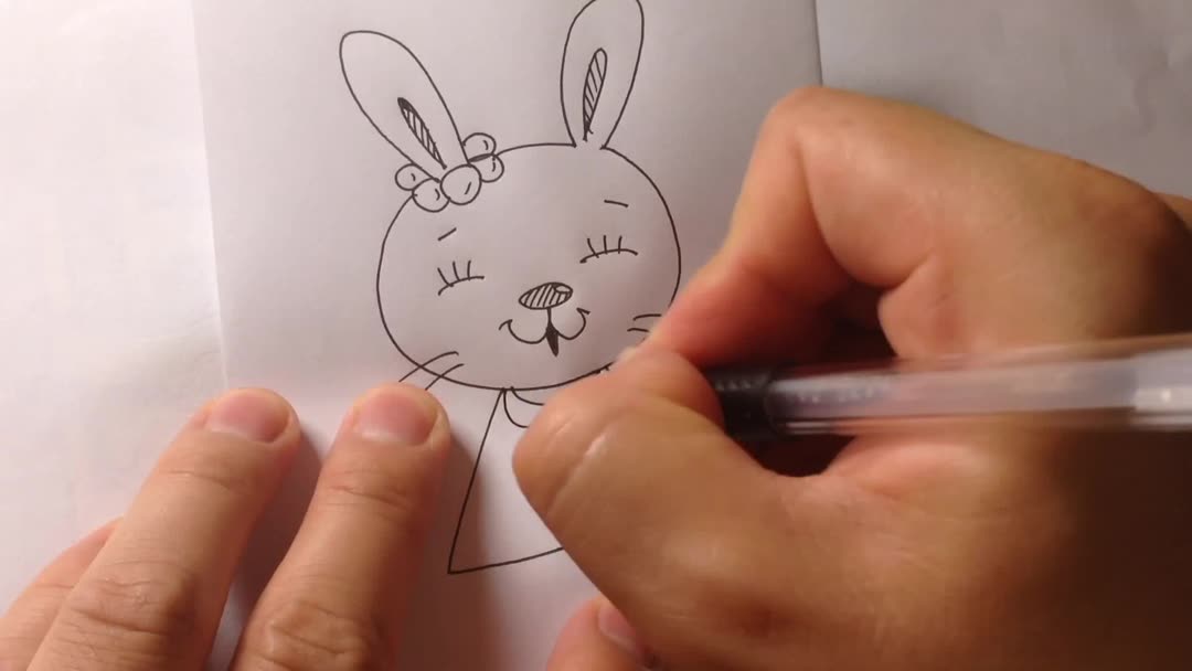 学画卡通简笔画.可爱小兔子