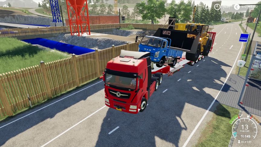 模拟农场19:拉着铲车找活干,发现海边有未完工的工程