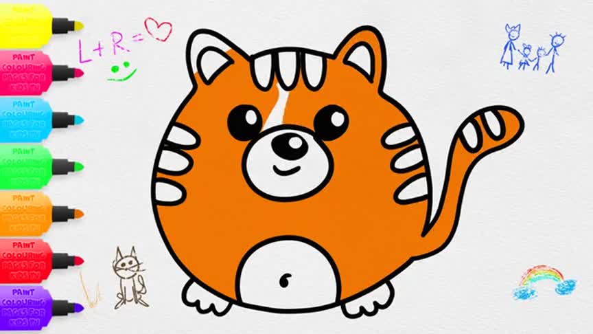 儿童简笔画 一笔画画小猪小狗