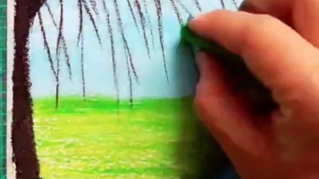 油画棒风景画美丽的风景