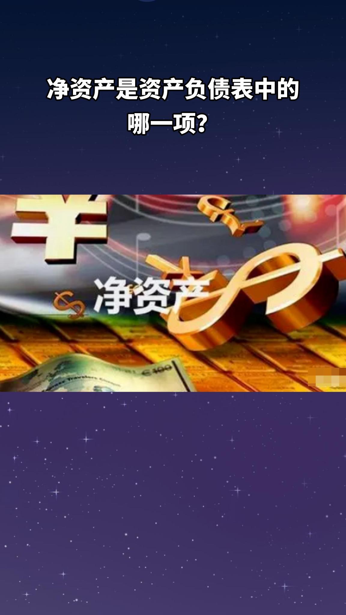 净资产是资产负债表中的哪一项?