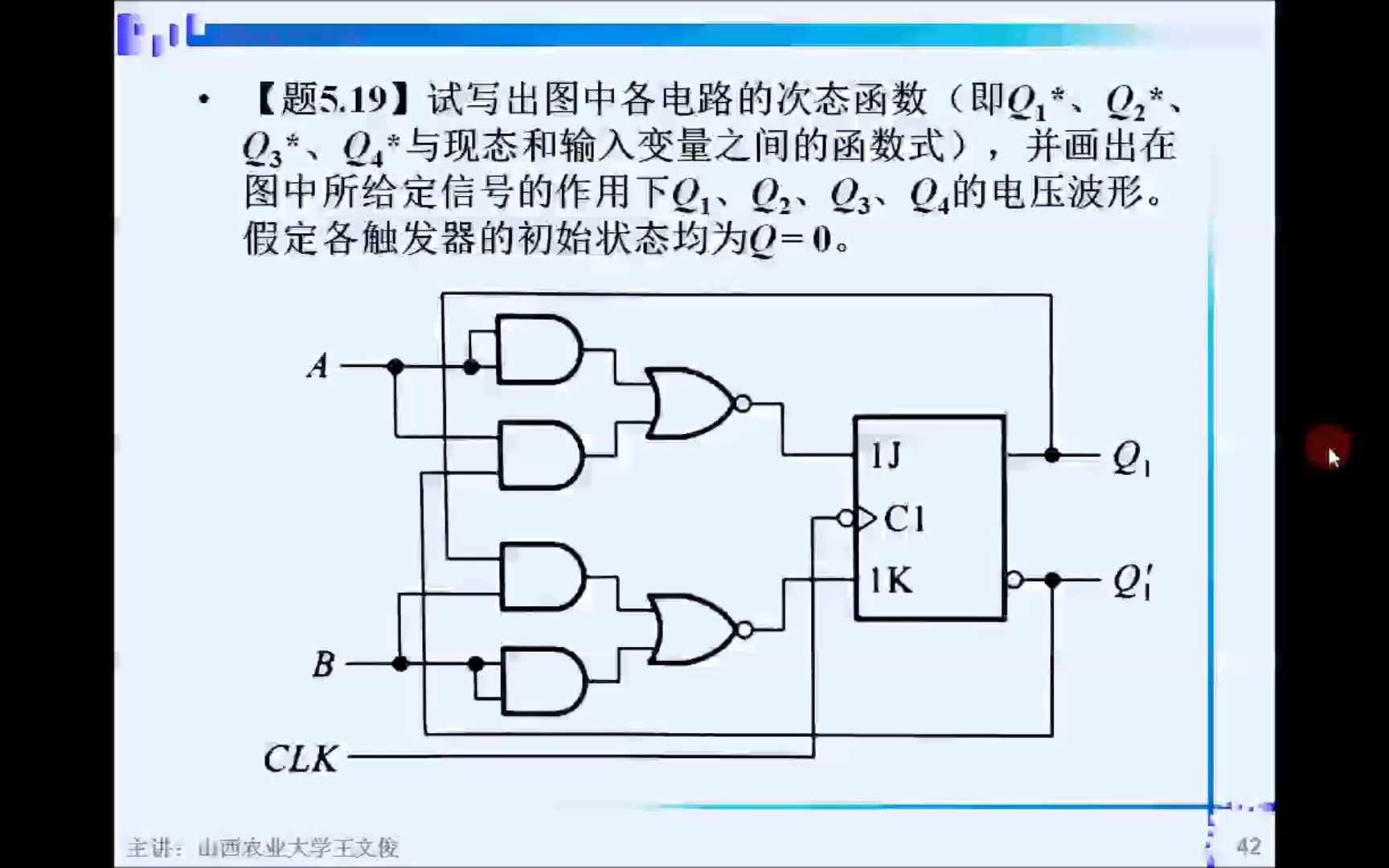 数字电子技术基础 题5.19
