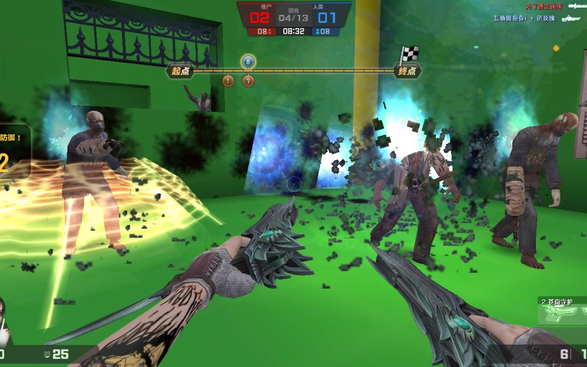 CSOL生化大逃杀模式手持深渊的弟弟苍岚守护在僵尸面前一顿锤!