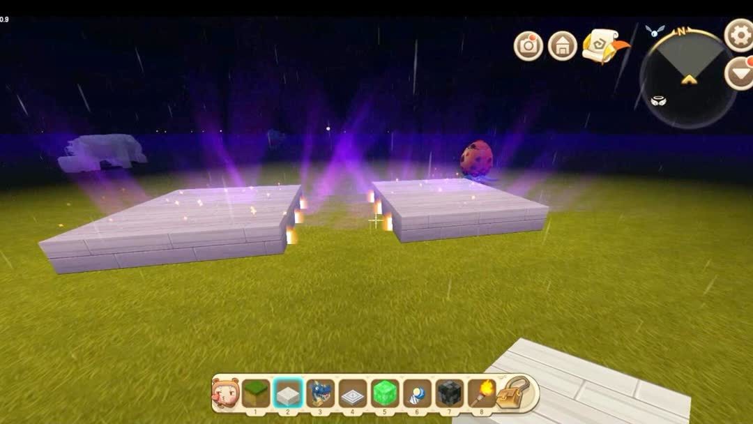 飞龙解说 迷你世界 在晚上会发光地板式舞台 视觉效果比较震撼