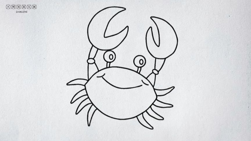 小螃蟹简笔画教学