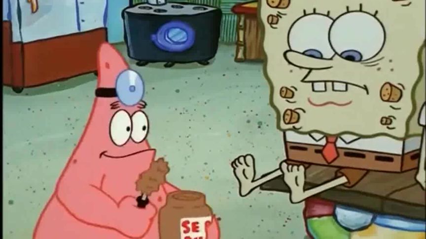 海绵宝宝动画:海绵宝宝变成了球,被珊迪拍来拍去,真搞笑!