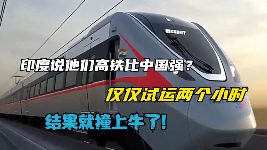 印度说他们高铁比中国强?仅仅试运两个小时,结果就撞上牛了!