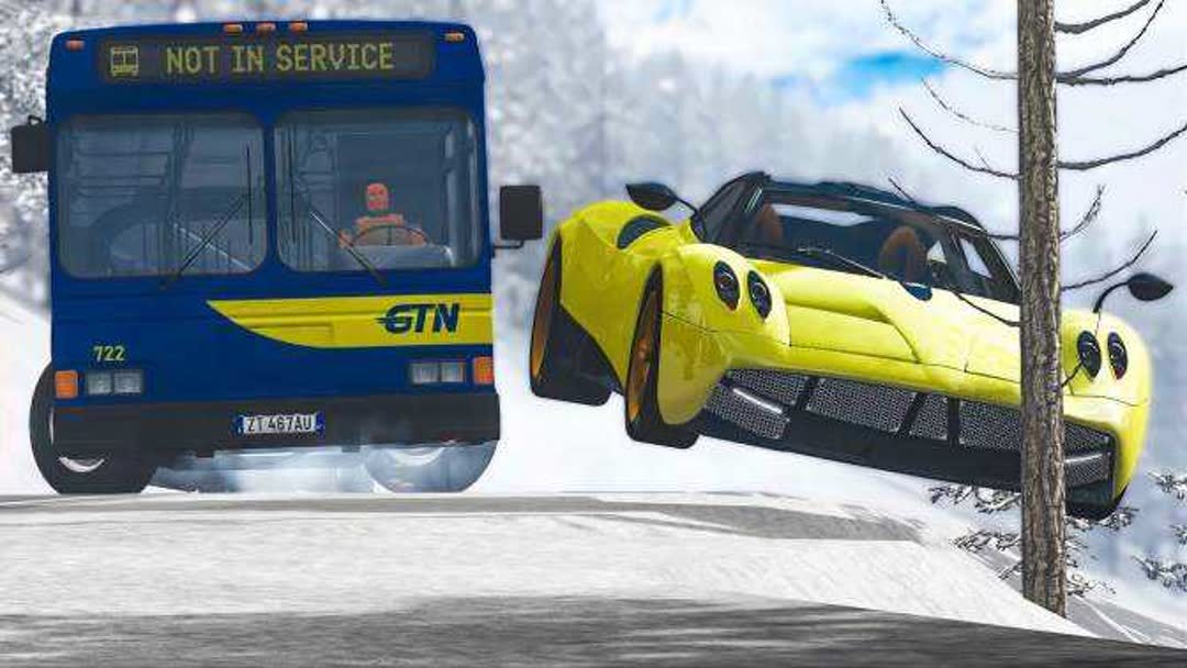 BeamNG:这些车在连续撞车后还能继续开吗,舒适的老司机开车画面
