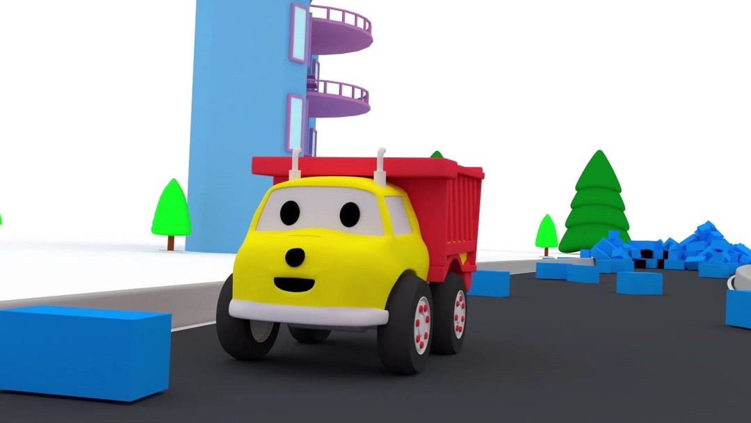 和翻斗车伊森学习 第2集 撞碎砖墙学习数字