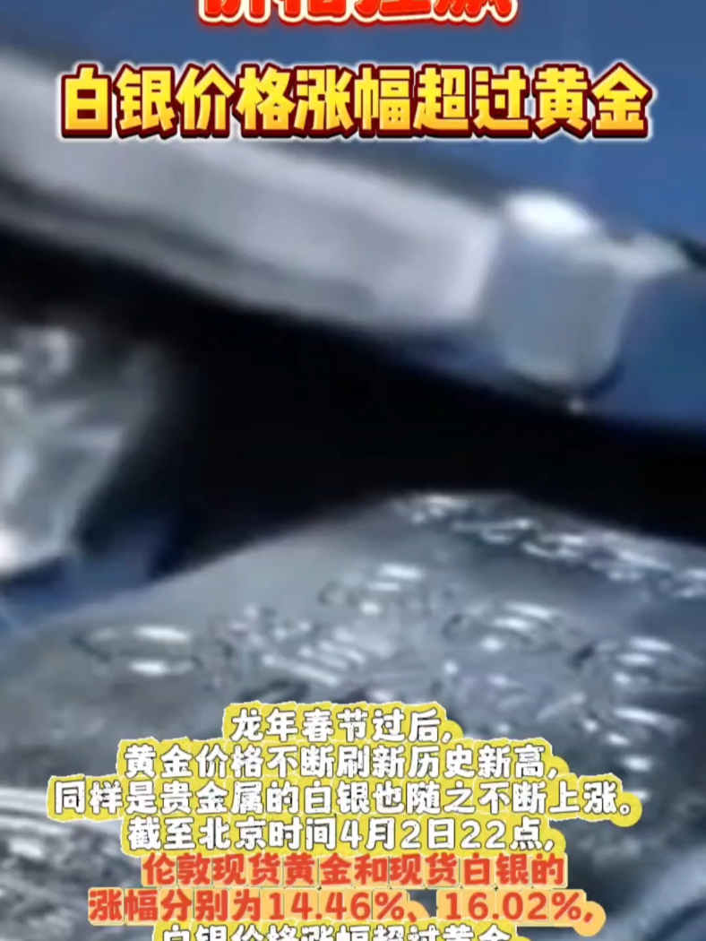价格狂飙白银价格涨幅超过黄金