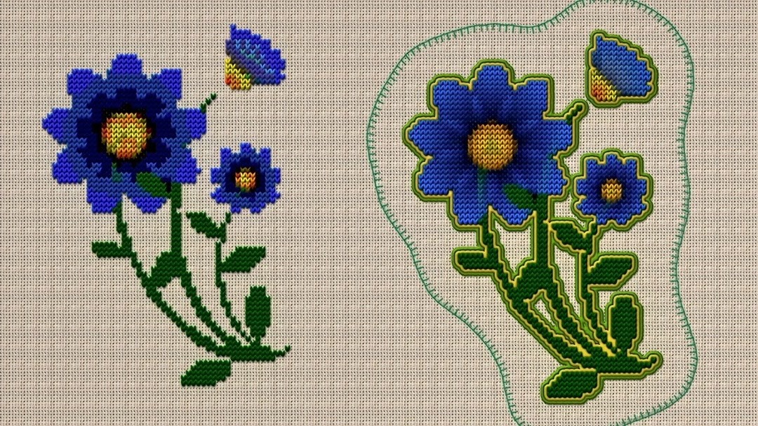 棉麻卡通十字绣布料效果PS动作使用教程