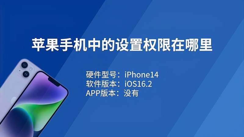 苹果手机中的设置权限在哪里