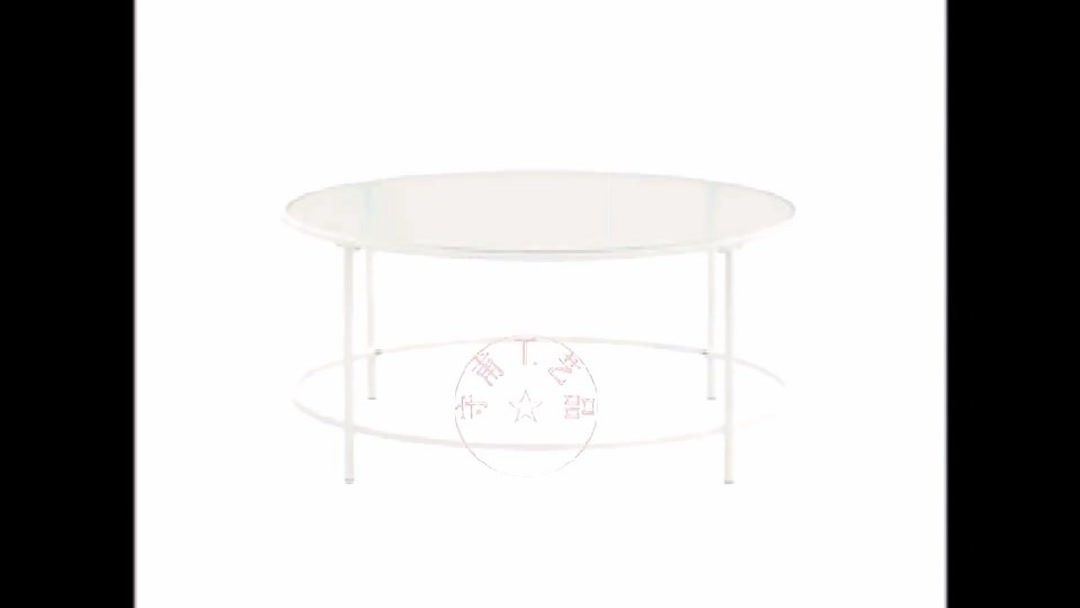 独特设计的圆形钢化玻璃桌面 办公室茶几
