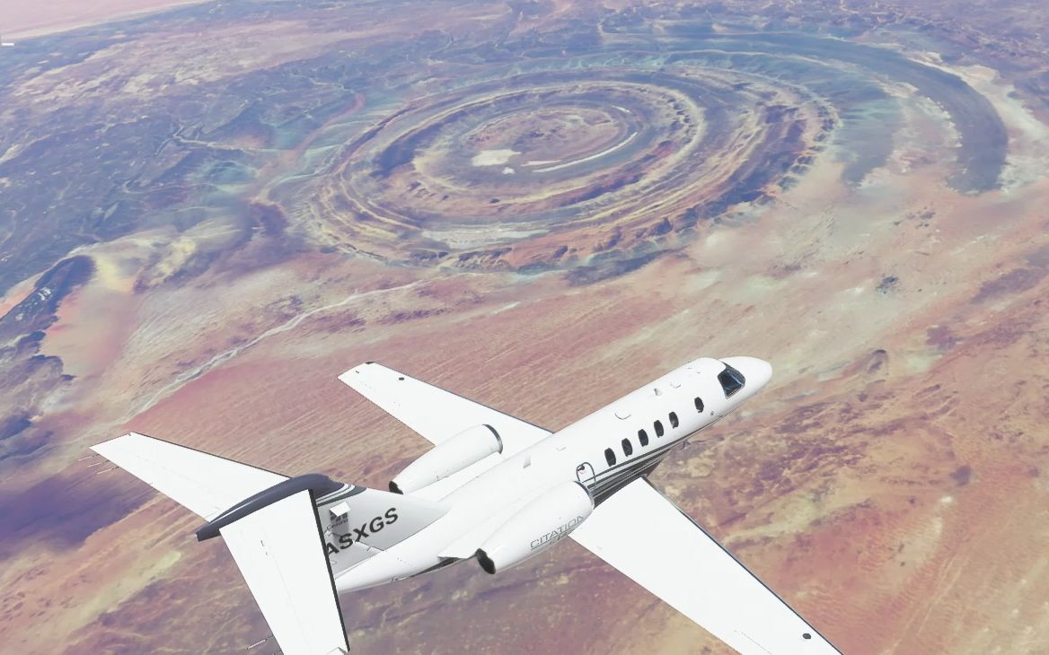 微软飞行模拟2020 - 俯瞰撒哈拉之眼 - Eye of the Sahara 【世界奇迹篇】
