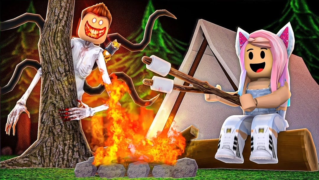 Roblox露营故事模拟器7:可怕森林怪物!惊险火海逃生?小格解说