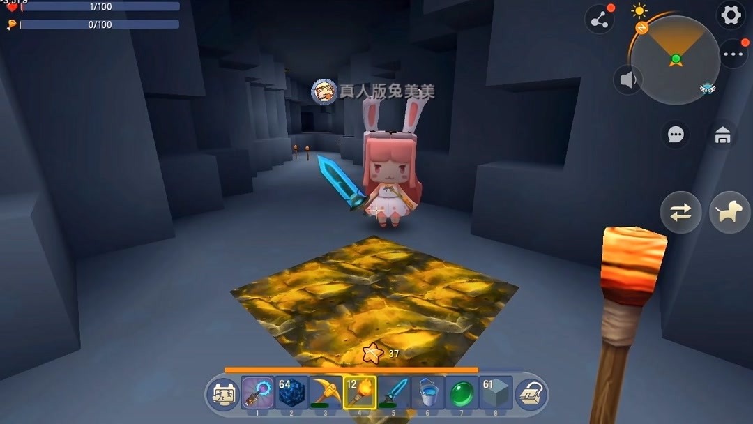 迷你世界带妹生存24:半仙岩石里变钻石,把兔美美看的一愣一愣的