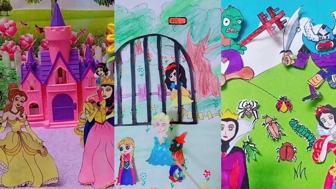 有趣定格动画:你愿意帮助漂亮的白雪吗?卡通动漫故事漫画二次元