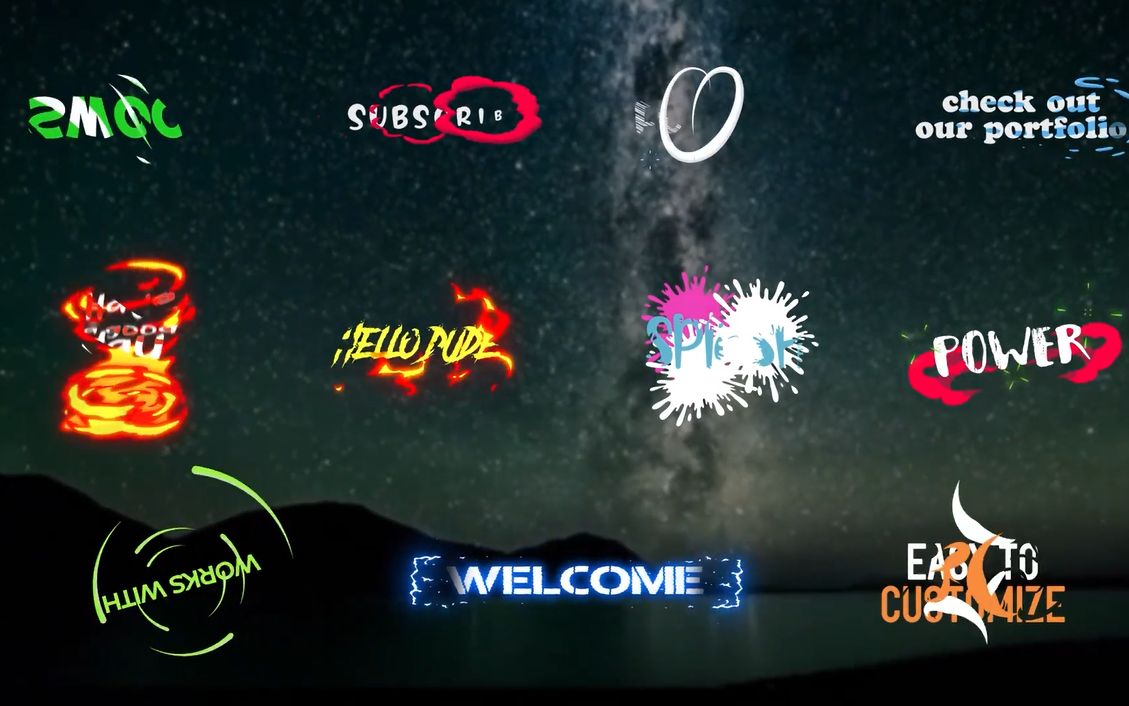 Pr模板:综艺节目电流字幕素材包动态模板动画卡通PR花字 Dynanic ...