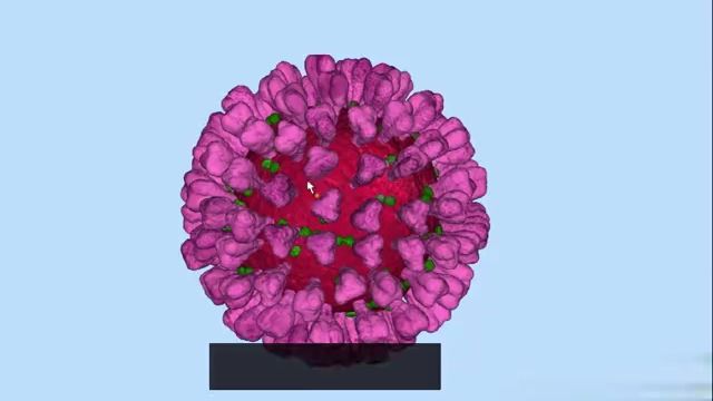 全彩3D打印SARS病毒模型,依然采用3DP工艺全彩石膏材料制作