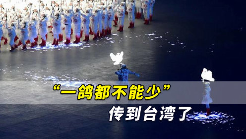 北京冬奥会开幕式的"一鸽都不能少"传到台湾,台媒反应大了!