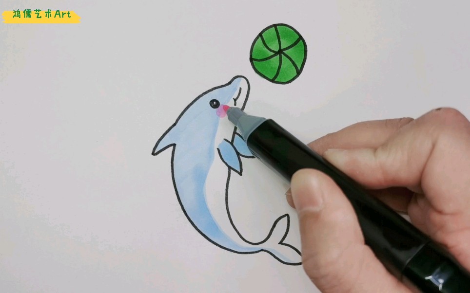 亲子简笔画:漂亮的海豚