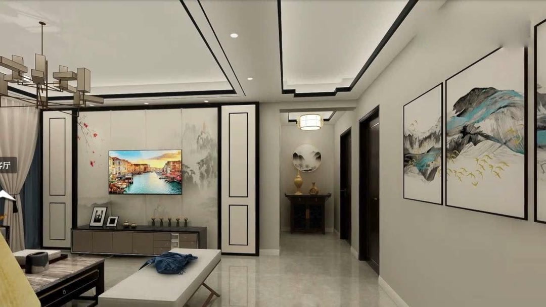 大气磅礴的中式设计,开放式厨房太美了!客厅中式家具漂亮极了!