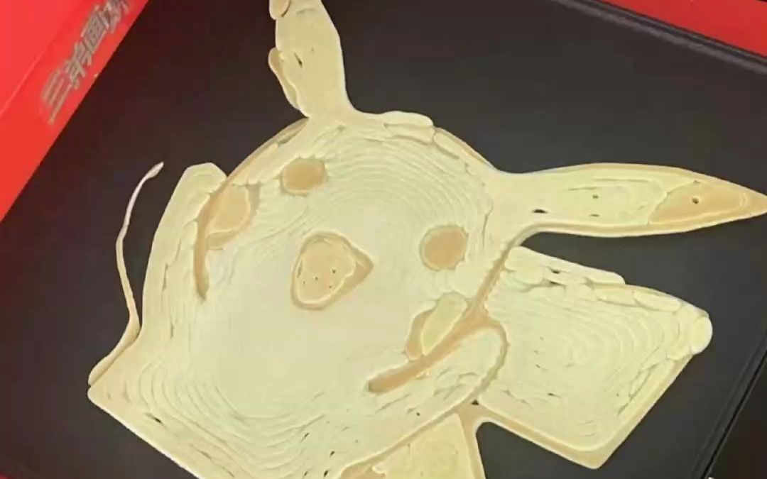 3D食品打印机打印一张皮卡丘尝尝