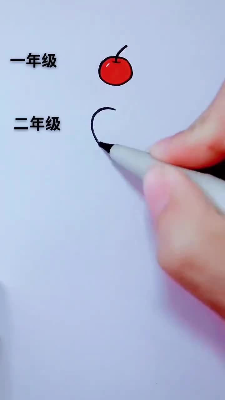 幼儿园简笔画苹果学生党一学就会的简笔画可爱到爆炸一起学画画亲子...