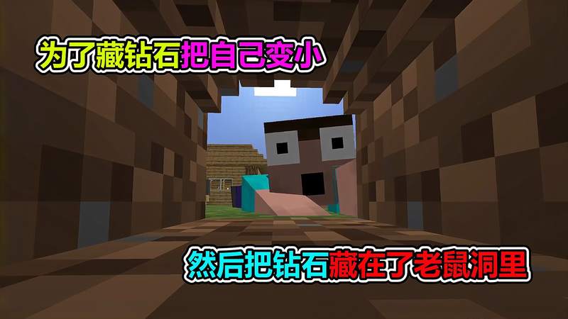 MC我的世界:怎样才能不让钻石被找到,把自己变小藏老鼠洞里