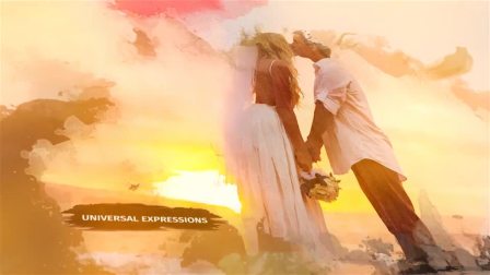 美丽水墨AE模板相册记忆画笔纸张照片复古素描幻灯片旅行视频水彩