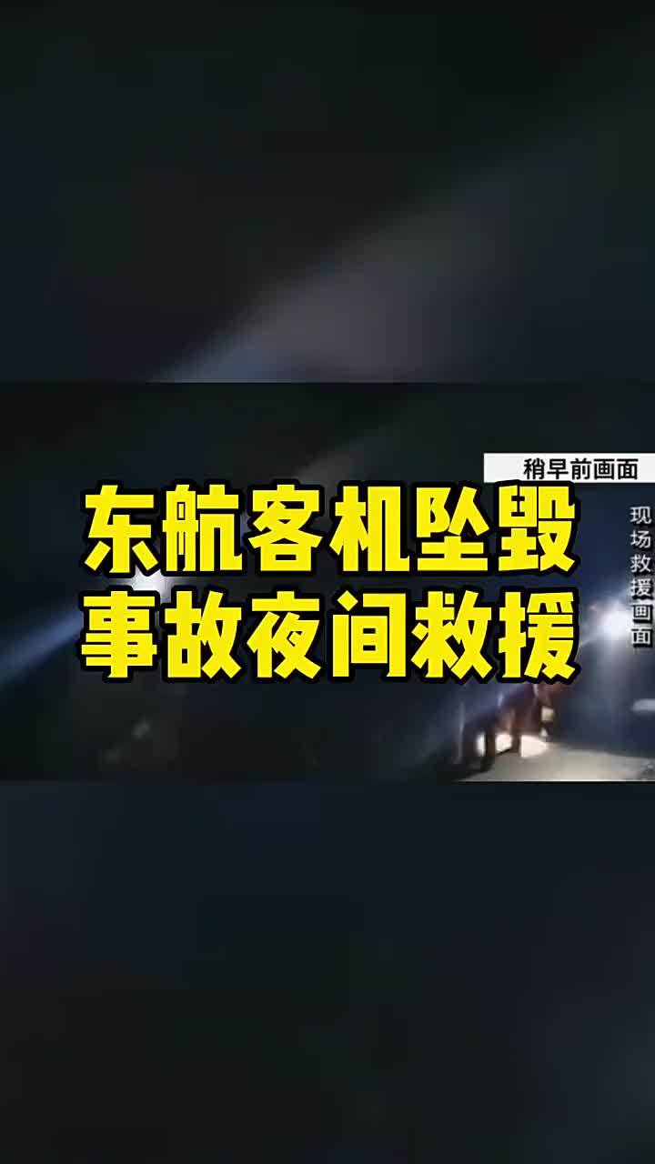 #东航客机坠毁事故夜间救援(广西广播...