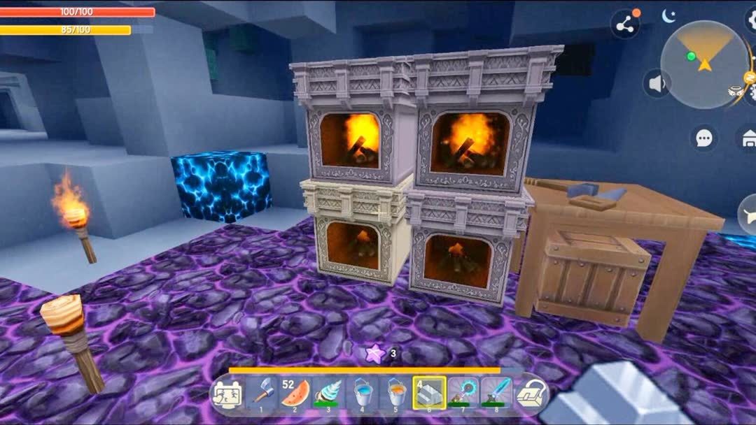 迷你世界高级生存联机 矿洞低下秘密制作地心门框 第22期