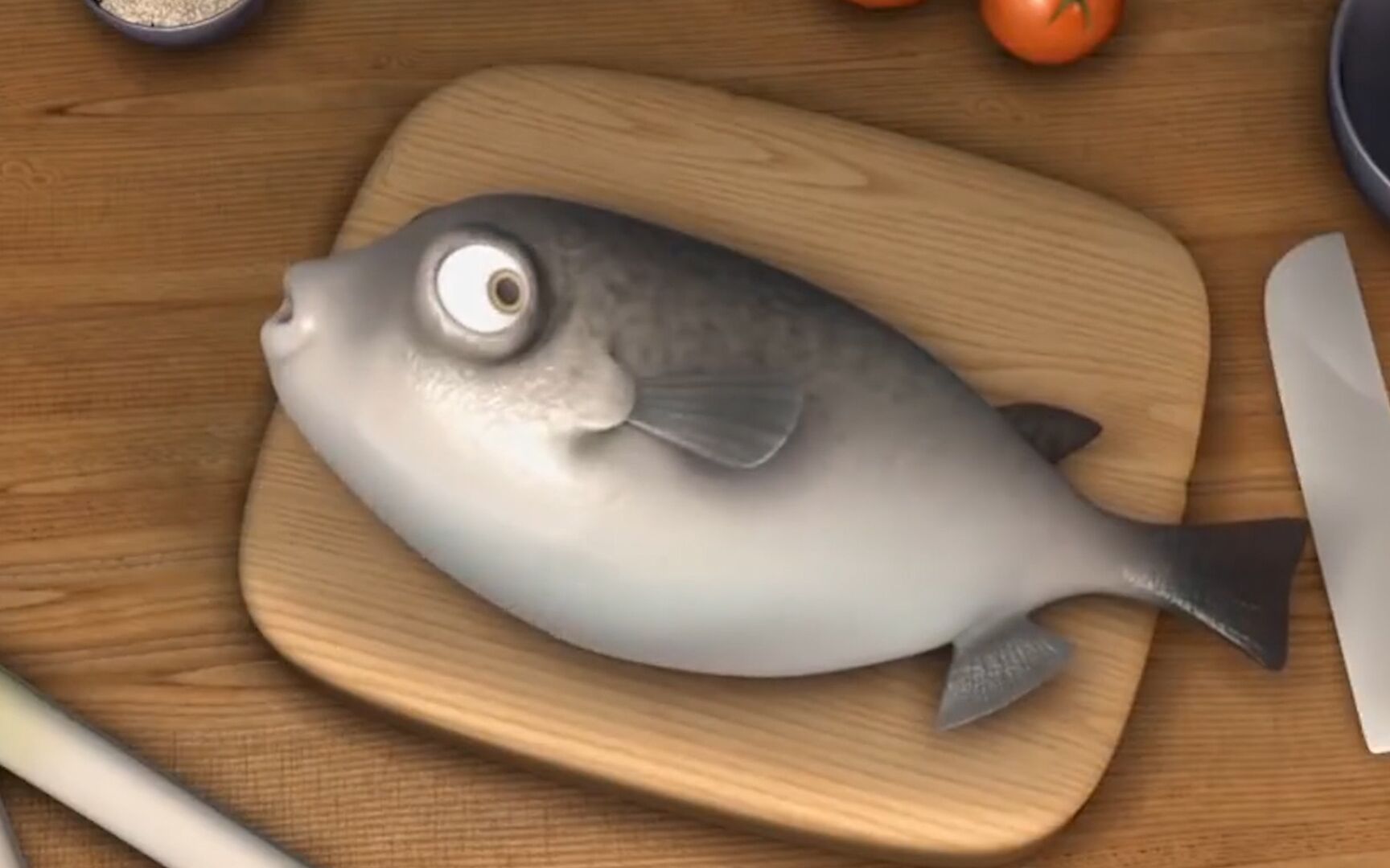 经典寓言短片,河豚为了活命有错吗,最终没能逃过下锅的命!