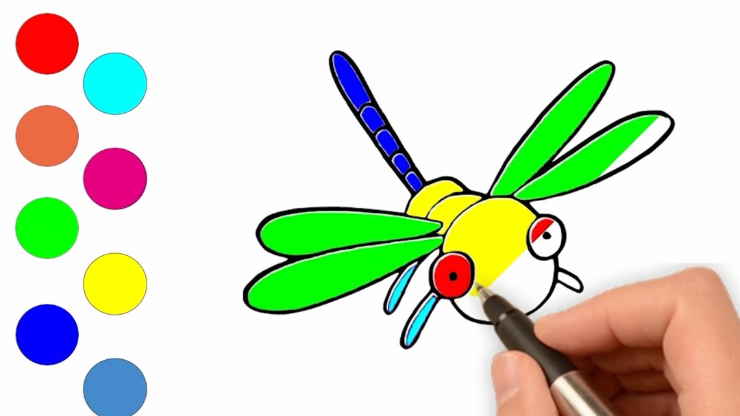 学画简笔画:怎么画一只会动的小蜻蜓