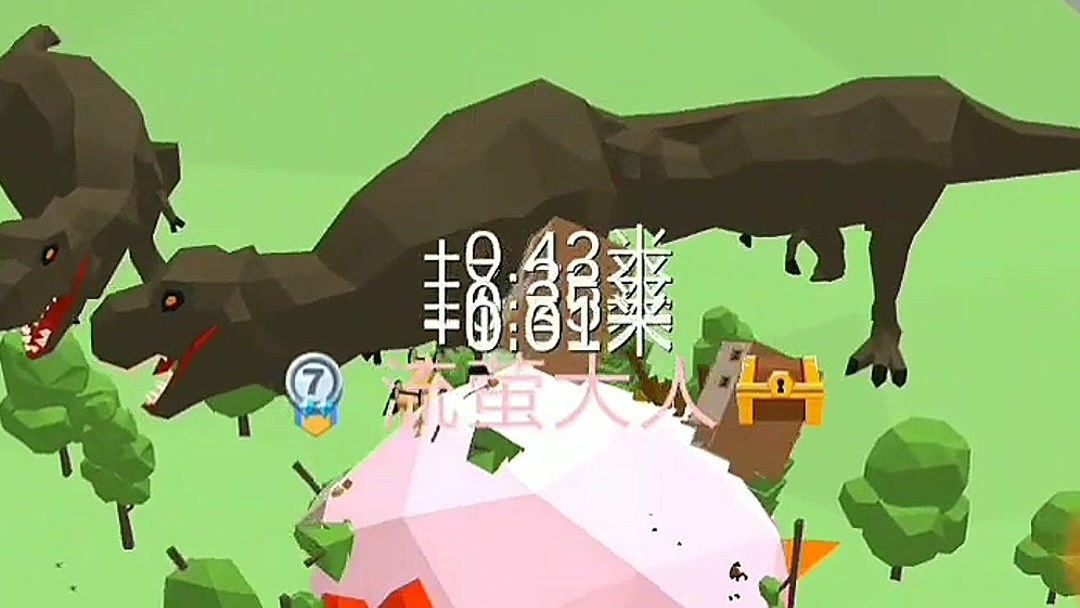 让开!小猪变成球!黏住了霸王龙?滚动大作战游戏