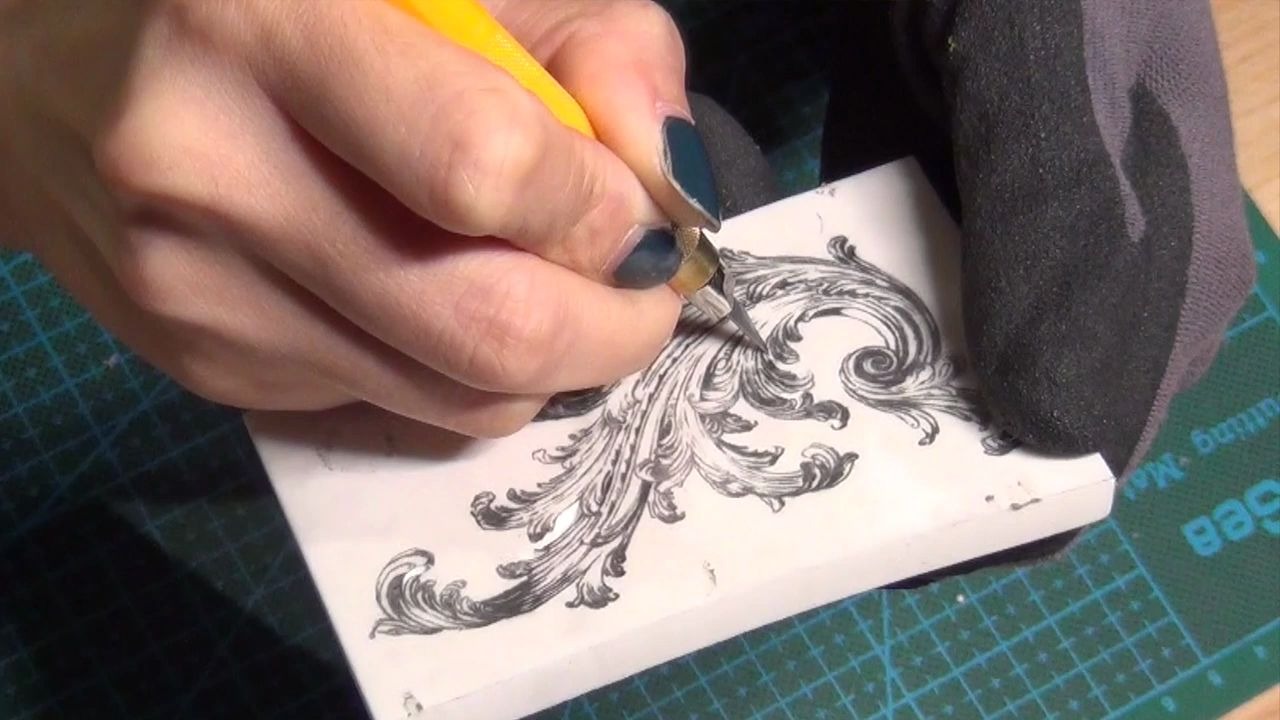 【橡皮章】真实速度6小时自虐洛可可纹样橡皮章,用的是最便宜的国产...