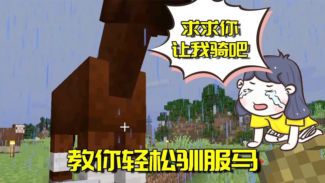 我的世界生存日记62:没有马草如何驯服野马?学会这个就没问题!