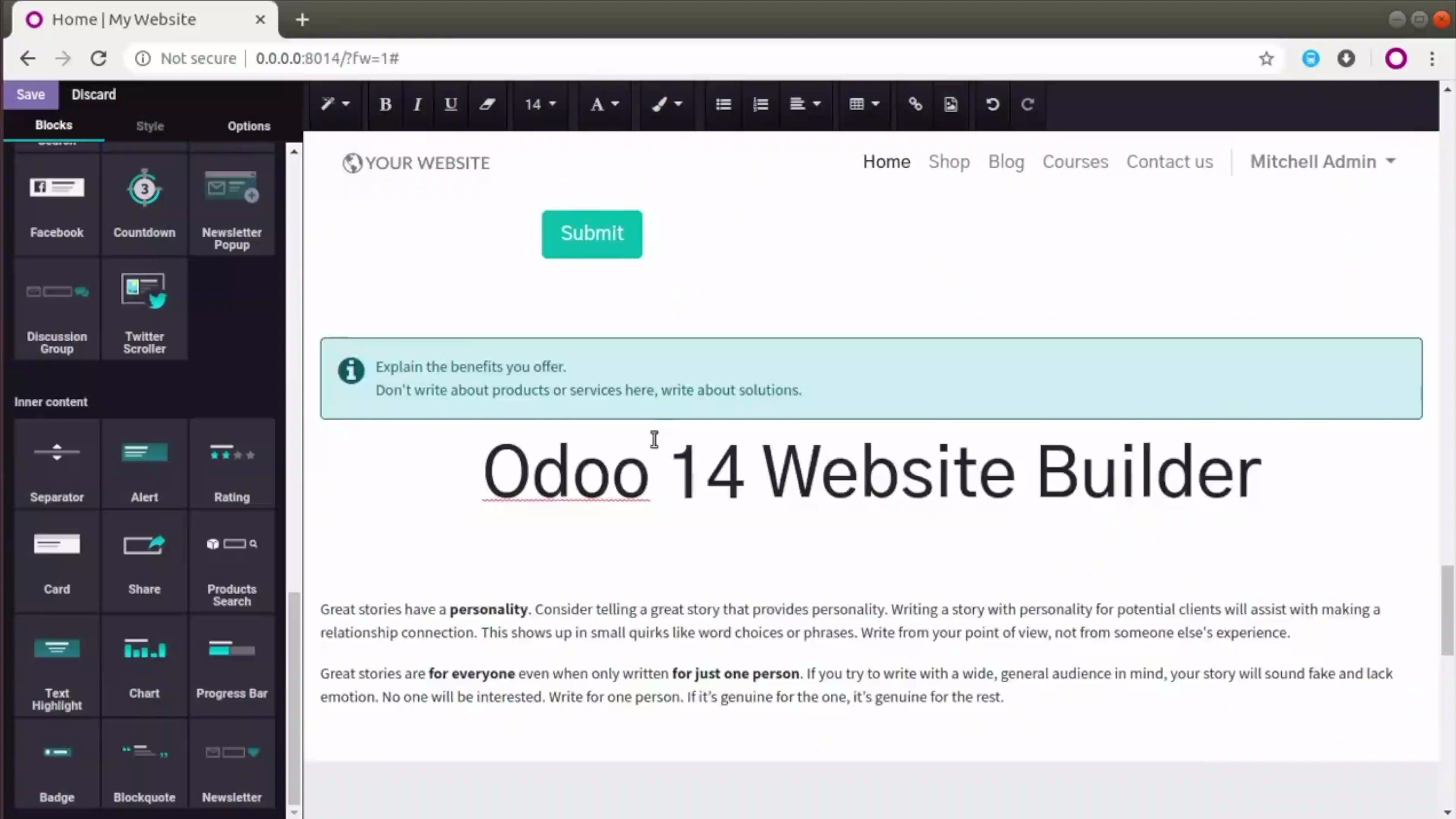 世界排名第一的免费开源ERP:最新版Odoo14企业建站功能预览