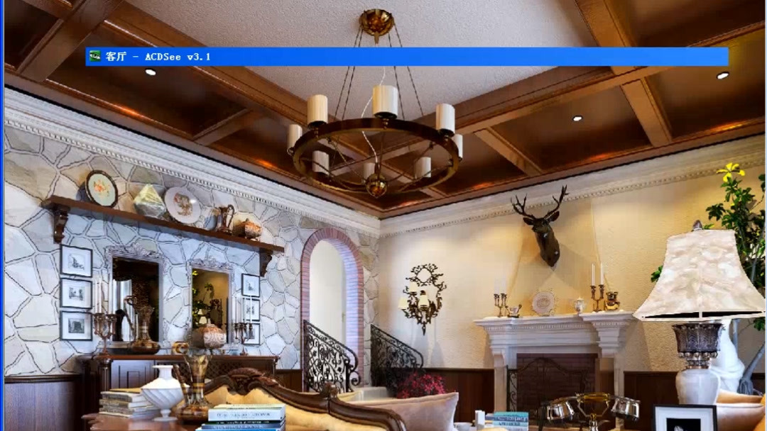 VRAY照片级欧式客厅006场景顶面材质