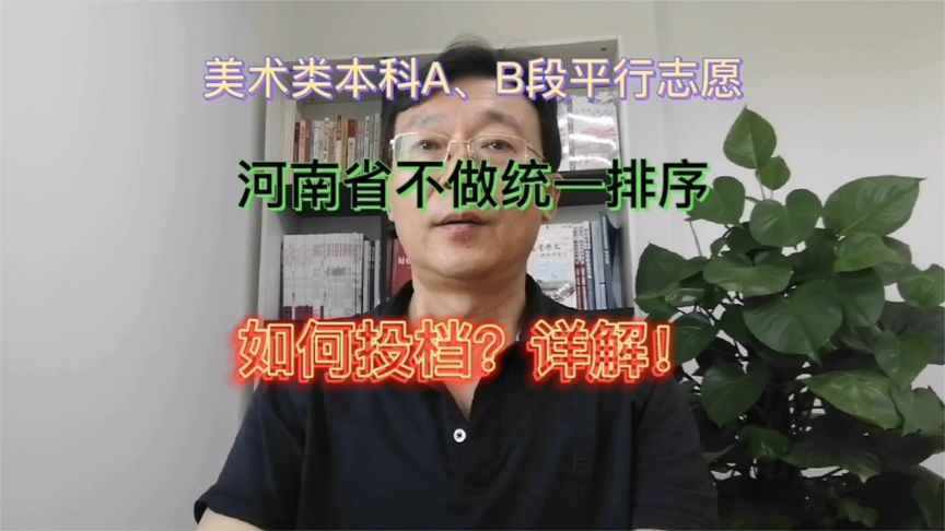 美术类本科A、B段平行志愿河南省不做统一排序,如何投档?详解!