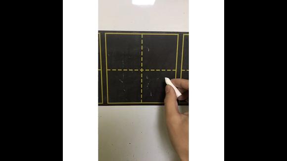 一起学习粉笔字长横例字“百、丁、下”